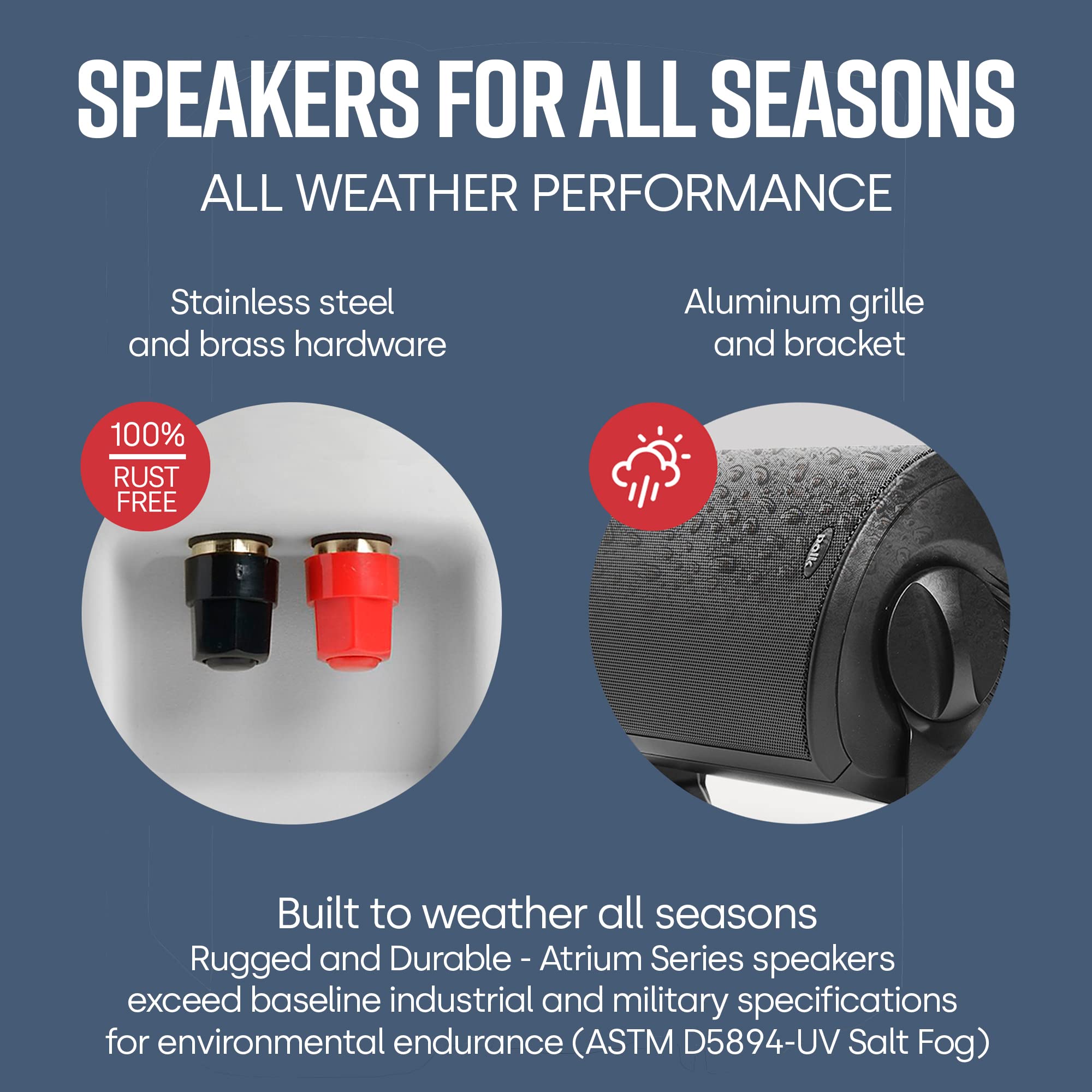 Polk Audio Atrium 4 Outdoor Speakers with Bass Reflex Enclosure | 4 Speaker Pack (2 Pairs, White) - All-Weather Durability | Broad Sound Coverage | Speed-Lock Mounting System | 2 Pairs (White)