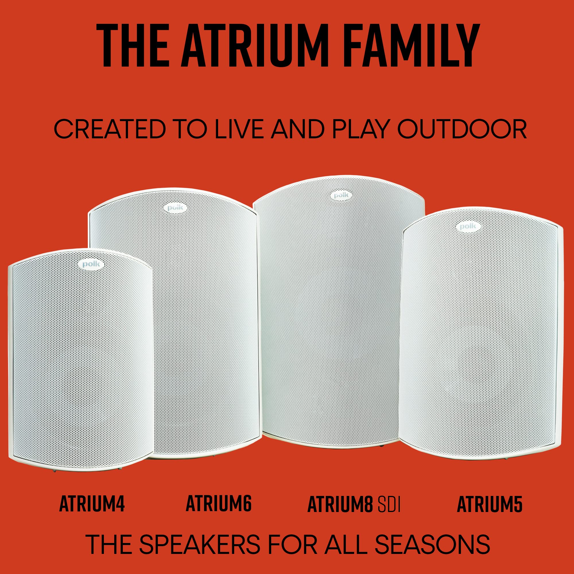Polk Audio Atrium 4 Outdoor Speakers with Bass Reflex Enclosure | 4 Speaker Pack (2 Pairs, White) - All-Weather Durability | Broad Sound Coverage | Speed-Lock Mounting System | 2 Pairs (White)