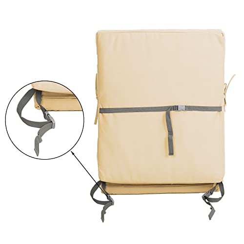 Aoodor Patio High Back Chair Cushion Olefin Fabric Slipcover Sponge Foam 46 x 21 x 4 Inch, Set of 4 (Only Cushions)