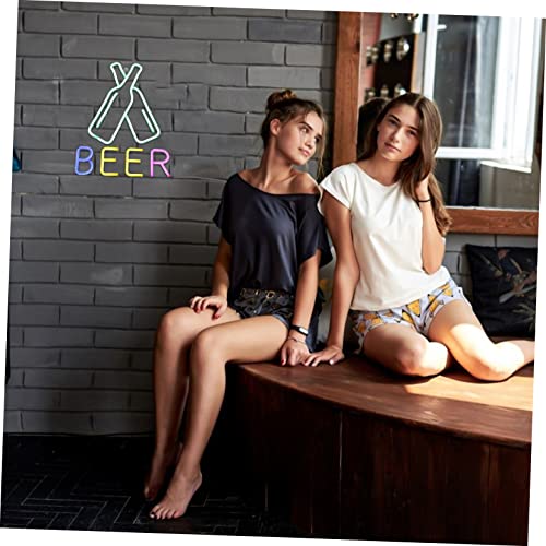 Angoily Neon Lights Bar Night Light Wine Neon Sign Led Neon Sign Led Neon Light Led Decor Beer Neon Light Usb Led Bedroom Decor As Transparent Backplane Decorative Lights White Shine