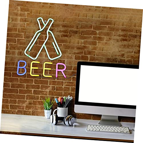 Angoily Neon Lights Bar Night Light Wine Neon Sign Led Neon Sign Led Neon Light Led Decor Beer Neon Light Usb Led Bedroom Decor As Transparent Backplane Decorative Lights White Shine