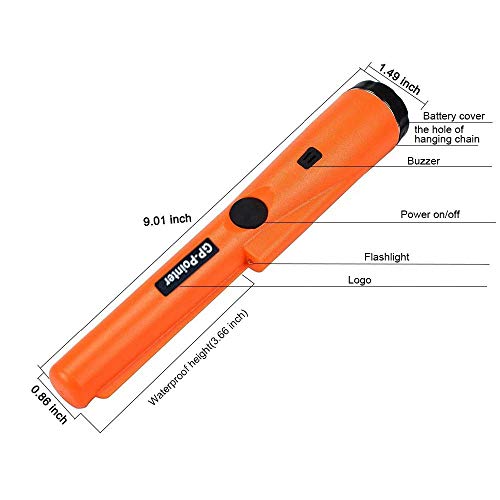 Metal Detector Handheld GP-Pointer with Belt and Holster Portable Include Battery 360° Scanning Unearthing Treasure Finder with High Sensitivity for Locating Gold Coin Silver Jewelry Fully Waterproof