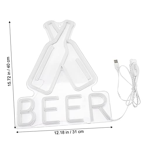 Angoily Neon Lights Bar Night Light Wine Neon Sign Led Neon Sign Led Neon Light Led Decor Beer Neon Light Usb Led Bedroom Decor As Transparent Backplane Decorative Lights White Shine