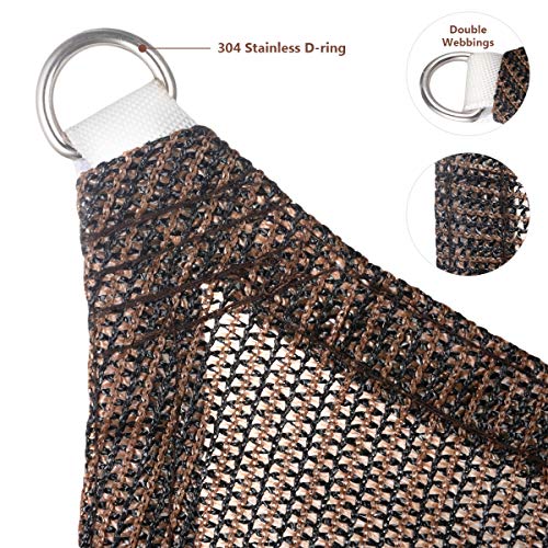 Eden's Decor 6' x 8' Brown Sun Shade Sail Outdoor Canopy Rectangular Awning Fabric Cloth Screen for Patio Garden Backyard Pergola Custom Size