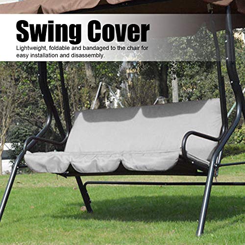 Oumefar 3 Seater Swing Cushion Waterproof Outdoor Lightweight Swing Seat Cover for Patio(Gray)
