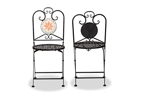Baxton Studio Santina Black Metal Outdoor Dining Chair (Set of 2)