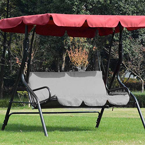 Oumefar 3 Seater Swing Cushion Waterproof Outdoor Lightweight Swing Seat Cover for Patio(Gray)