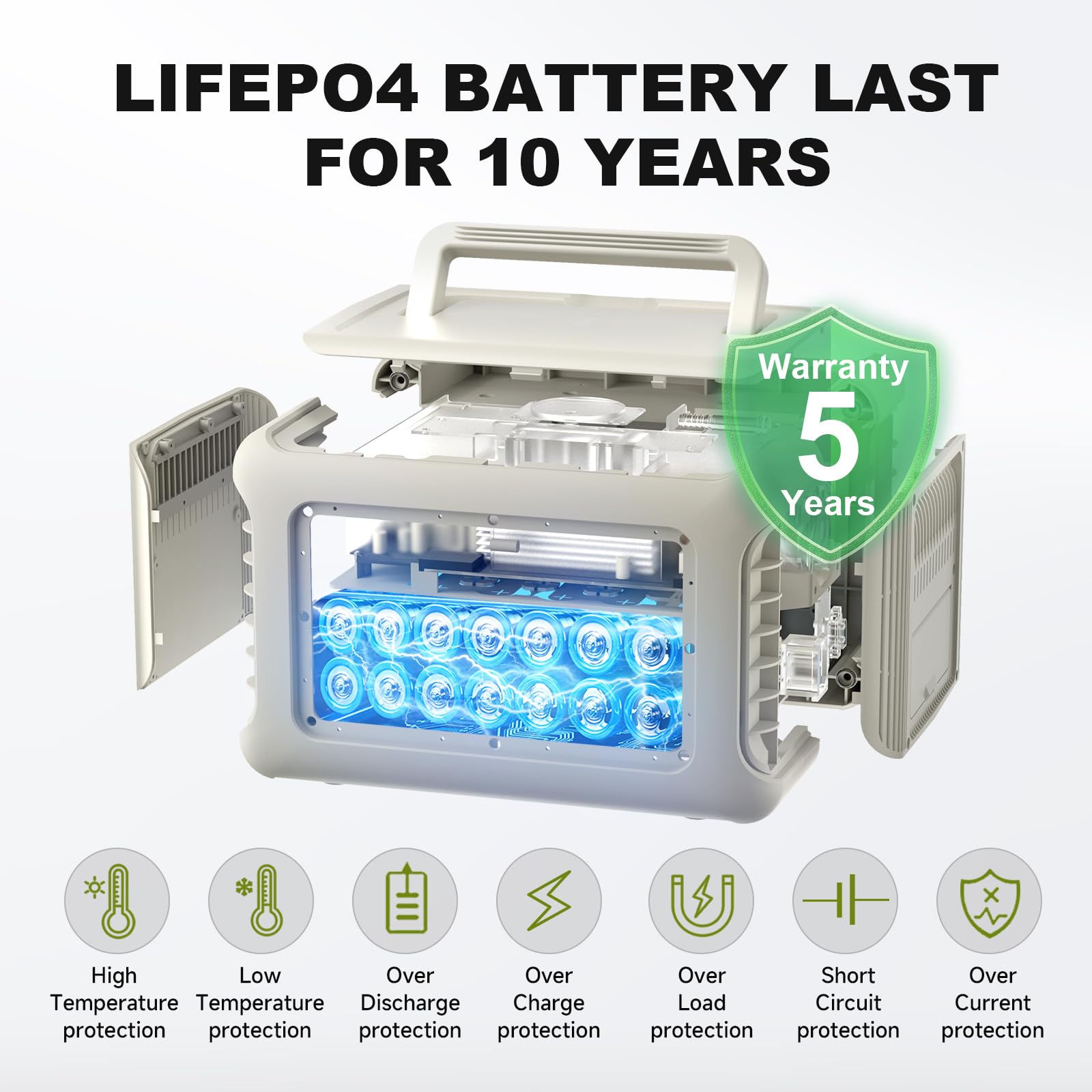 ALLPOWERS R600 BEIGE 299Wh 600W Portable Power Station, LiFePO4 Battery Backup with UPS Function, 1 Hour to Full 400W Input, MPPT Solar Generator for Outdoor Camping, RVs, Home Use