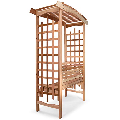 All Things Cedar GA87-B Garden Arbor with Bench