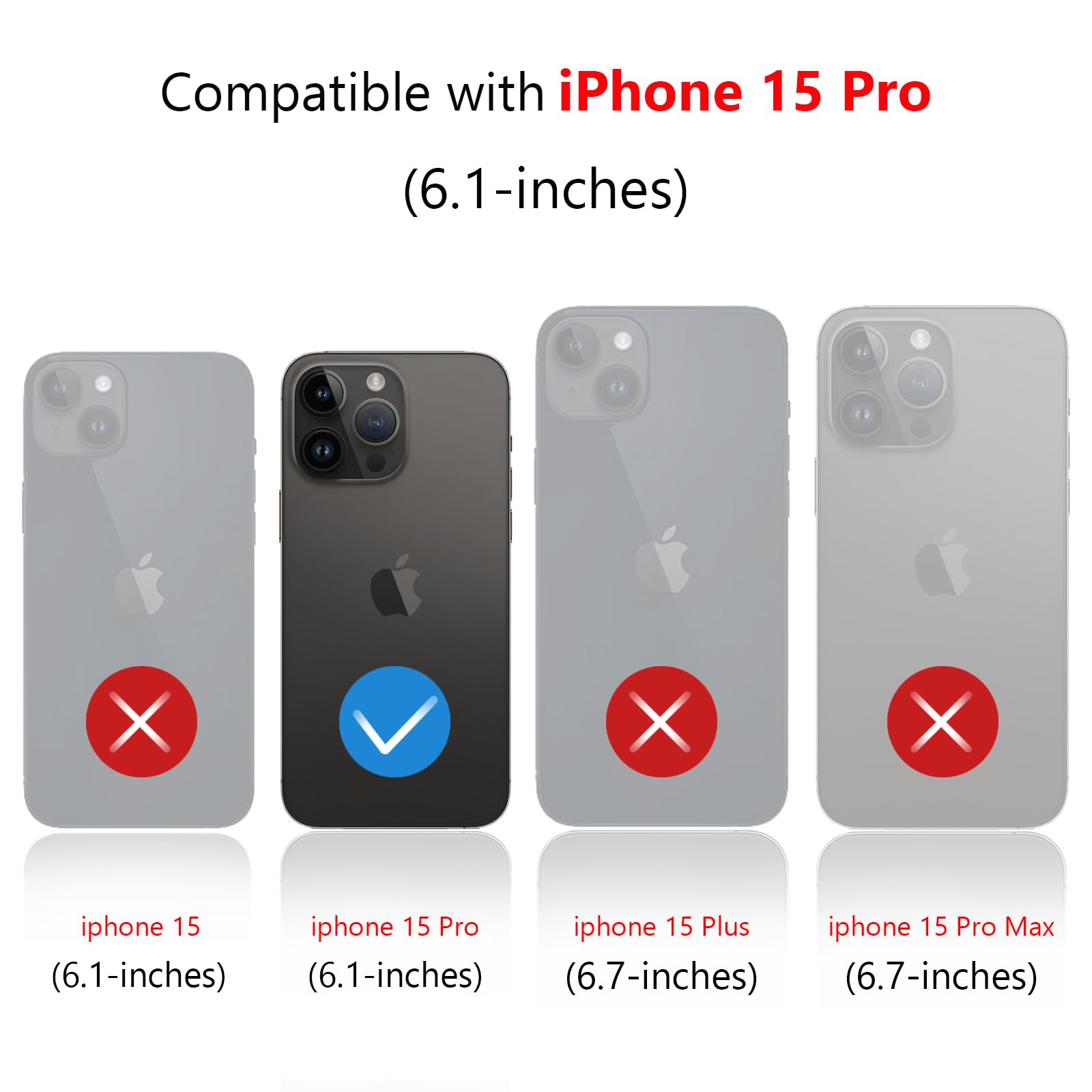 Varikke for iPhone 15 Pro Wallet Case, Detachable iPhone 15 Pro Case Magnetic Wallet for Women with Card Holder & Kickstand, Glitter PU Leather Wrist Strap Phone Cases for iPhone 15 Pro 6.1", Silver