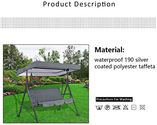 BTURYT Replacement Canopy for Swing Seat 2/3 Seater Garden Hammock Cover,Patio Swing Top Cover for Patio Yard(top Cover only)