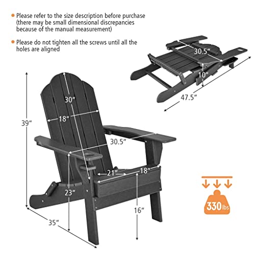 ZHYH Folding Chair Footstool All Weather Black