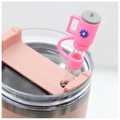 Straw Cover Cap for Stanley Cup,Silicone Straw Topper Compatible with 30 and 40 Oz Tumbler with Handle,10 mm 0.4 in Reusable Straw Tips Lids