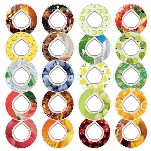 Rigwarl 20 Water Bottle Flavor Pods Pack, Flavor Pods with Fragrance for Water Flavor Accessories Safe Airtight Fruit Flavor Pods (No Bottle)