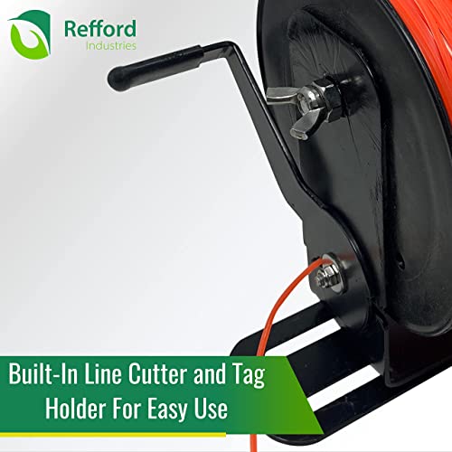 Refford Industries Patent Pending Weed Wacker Line Holder, Holds 5lb Spools Unlike Competitors, Built-in Line Cutter, Upgraded Steel Bolt Locks Spool in Place, Heavy Duty Stainless Steel Bracket