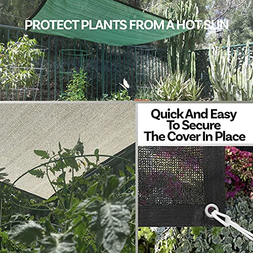 Alion Home 40% Sunblock Shade Cloth with Grommets - Garden Netting - Sun Shade Cover for Garden Patio Plants - Black (6' x 4')