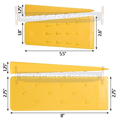 Cold Creek Loggers Felling Wedges, Tree Felling Wedges for Tree Cutting, Logging Wedge Set for Chain Saw, 5.5" (2-Pack) and 8" (2-Pack)