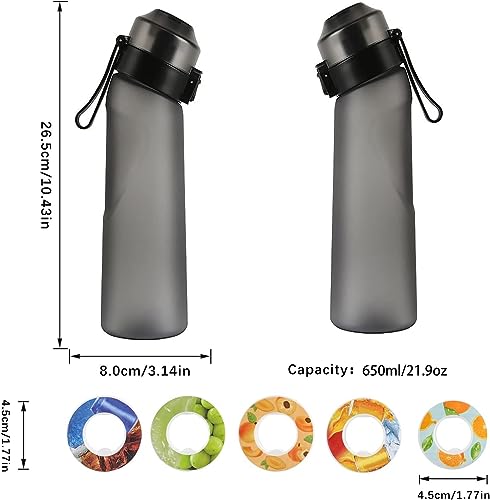 Rhea & Co. Scented Infusion Fruit Fragrance Water Bottle, Water Bottle with One Mystery Flavor Pod - 650ml (Blue +1 Free Pod)