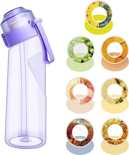 Rhea & Co. Scented Infusion Fruit Fragrance Water Bottle, Water Bottle with One Mystery Flavor Pod - 650ml (Blue +1 Free Pod)