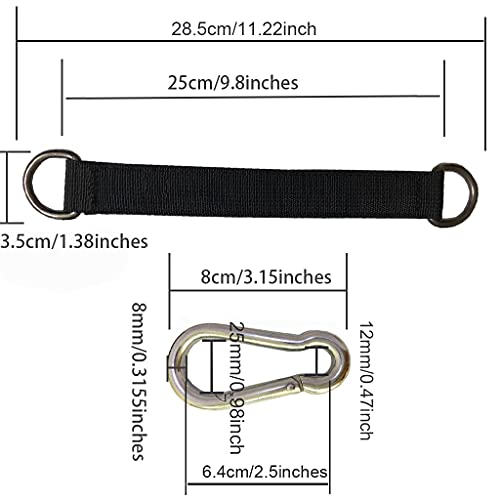 AIVOOF Swing Hanging Straps, 2 PCS 24cm / 9.45inches Tree Swing Straps Hanging Kit Heavy Duty Hanging Straps Holds 440 lbs with Carabiner Perfect for Tree Swing Seat, Hammock, Plank