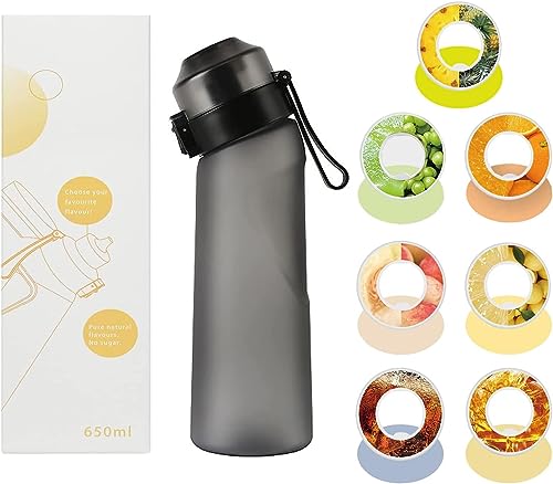 Rhea & Co. Scented Infusion Fruit Fragrance Water Bottle, Water Bottle with One Mystery Flavor Pod - 650ml (Blue +1 Free Pod)