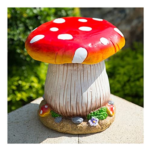 FRP Table and Chair Set, Patio/Garden/Nursery Garden Table and Chair Kit, Outdoor Weatherproof Ornaments (Color : Red, Size : Stool-30x30cm)