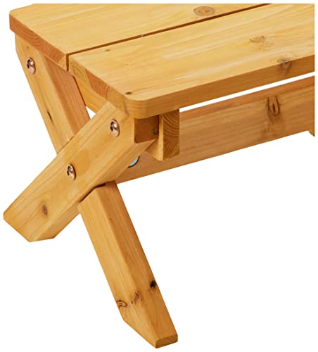 KidKraft Outdoor Wooden Table & Bench Set with Striped Umbrella, Children's Backyard Furniture, Turquoise and White, Gift for Ages 3-8, Amazon Exclusive