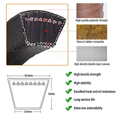 TIOIT COEME 532197242 Mower Deck Belt 48-inch Replacement Compatible with Husqvarna Poulan Craftsman YTH 24V48 YTH 2348 YTH 24K48 Replace 197242 532197242