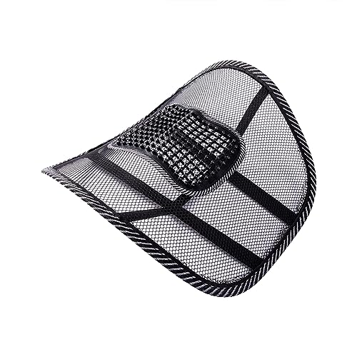 Mesh Lumbar Back Support Massage Cushion Office Home Car Seat Chair Ventilate Cool Cushion Pad with Massage (Black, 40 * 7.5 * 36cm/15.8 * 3 * 14.2inch (L*W*H))