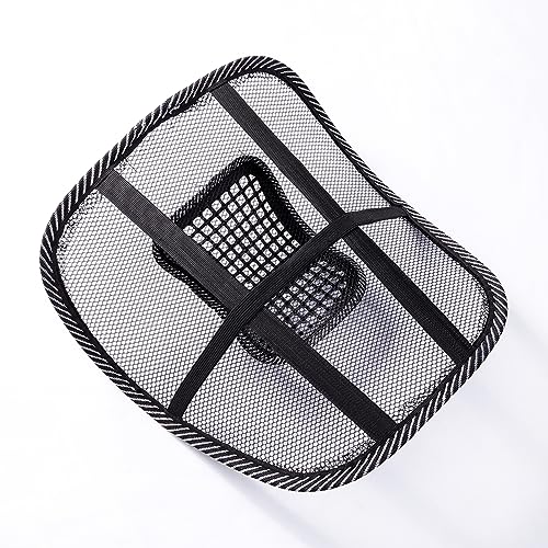Mesh Lumbar Back Support Massage Cushion Office Home Car Seat Chair Ventilate Cool Cushion Pad with Massage (Black, 40 * 7.5 * 36cm/15.8 * 3 * 14.2inch (L*W*H))