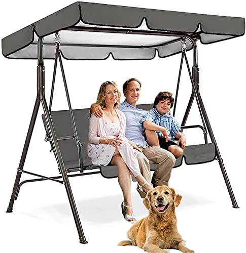 BTURYT Waterproof Swing Top Cover & Seat Cover,Patio Swing Canopy Replacement,Outdoor Swing Canopy Cover Set,210D Oxford Cloth, for Outdoor/Patio/Lawn/Garden-(top Cover + Chair Cover)