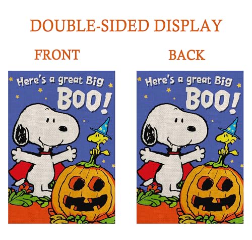 Halloween Garden Flag 12x18 Inch Spooky Boo Double Sided Vertical Farmhouse Decor for Seasonal Holiday Yard