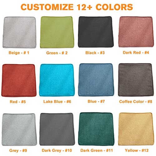 JBlWSGT Custom Bench Cushion, Chair Cushions, Indoor Outdoor Cushion, Personalized Cushion, Optional Waterproof, Optional Addition Piping and Non-Slip Bottom and Straps and Velcro