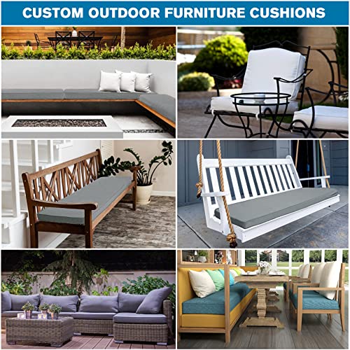 JBlWSGT Custom Bench Cushion, Chair Cushions, Indoor Outdoor Cushion, Personalized Cushion, Optional Waterproof, Optional Addition Piping and Non-Slip Bottom and Straps and Velcro
