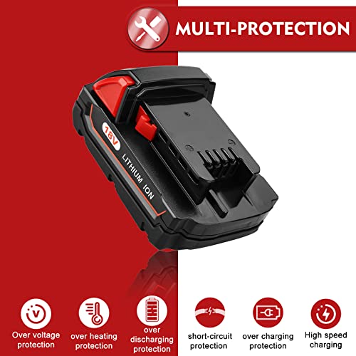 Dosctt 2 Packs 18V 3.0Ah 48-11-1835 48-11-1837 Replacement Battery Compatible with Milwaukee M18 Battery Lithium ion 48.11.1815 48-11-1820 48-11-1828 48-11-1840 48-11-1850 48-11-1852