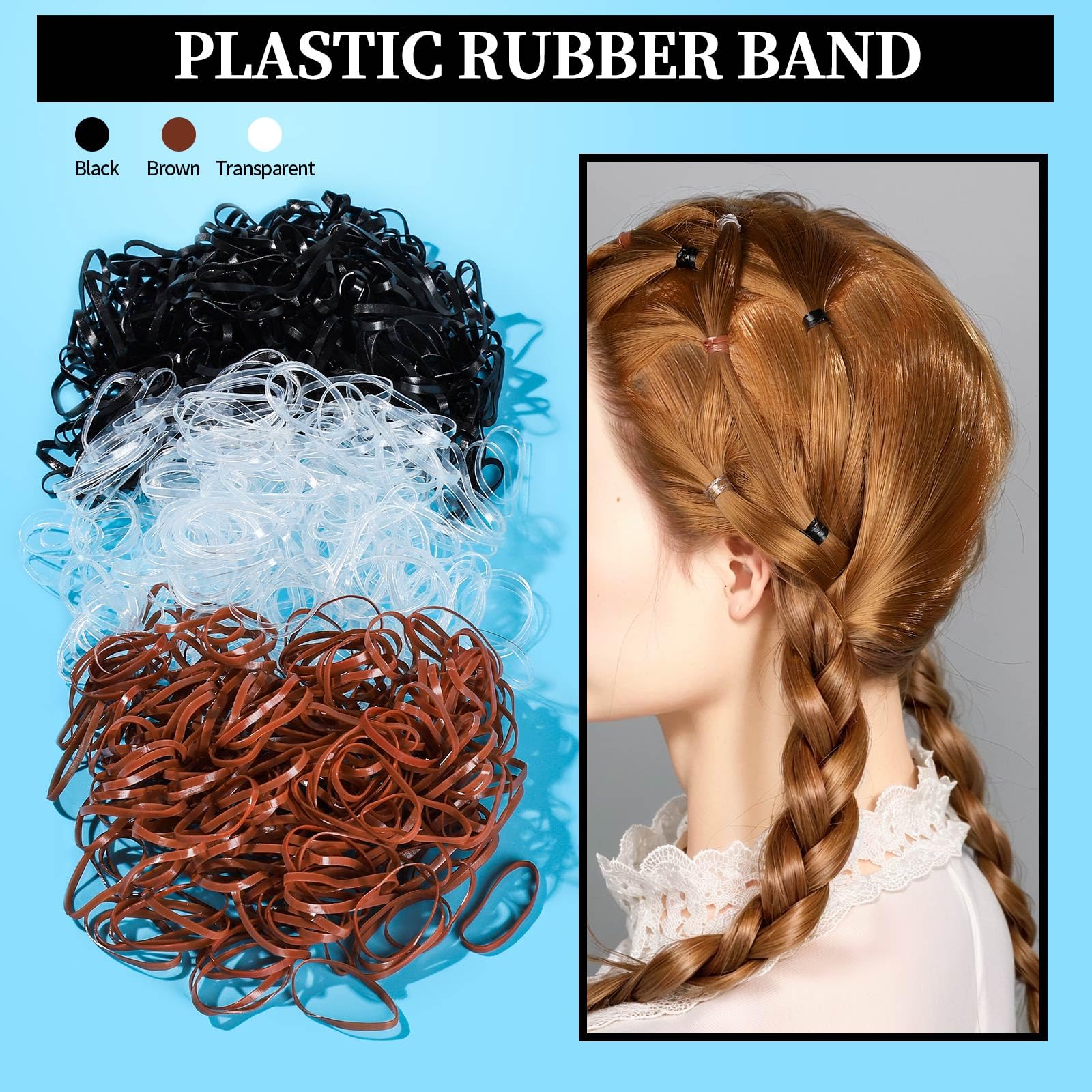 FANDAMEI Hair Accessories Kit - Elastic Hair Ties, Cotton Bands, Rubber Bands, Hair Pins, Rat Tail Comb for Women