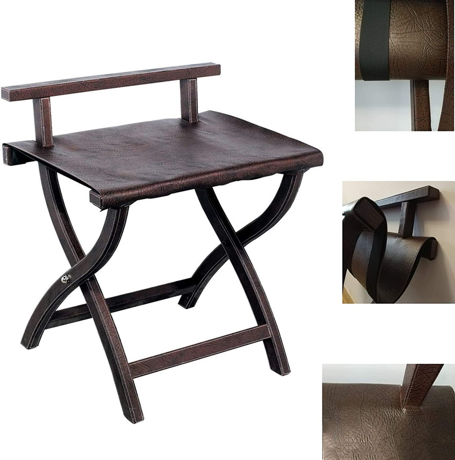WFYW Luggage Rack for Hotel, Guest Room Suitcase Stand Hotel Luggage Rack, Household Hanger, Leather Space Saving and Foldable