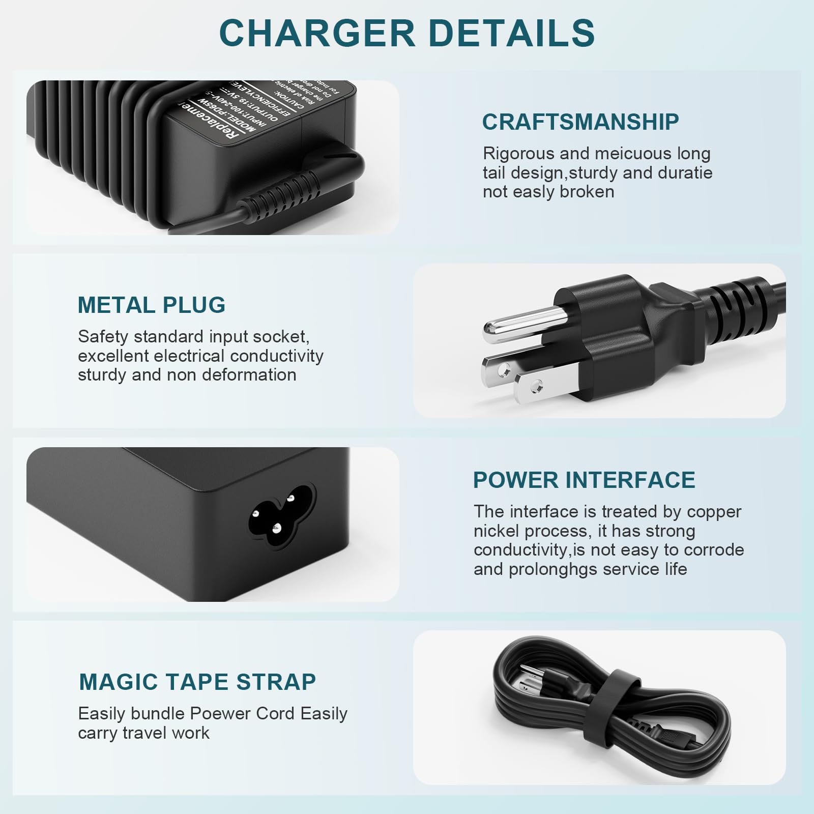 USB-C 65W 45W AC Replacement Charger fit for Lenovo ThinkPad T480 T490 T580 ADLX65YDC2A ADLX65YLC2D ADLX65YDC3A ADLX65YDC2D chromebook 2nd Gen S330 65W Laptop Power Supply Adapter Cord