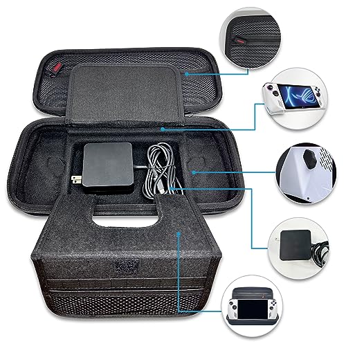 WOENJO ASUS Rog Ally Carry Case Hard Carrying Case for ASUS Rog Ally 2023 Handheld Rog Ally Travel Bag with Large Space for Charger Storage, Cable, SD Card, and Accessories ( Black )