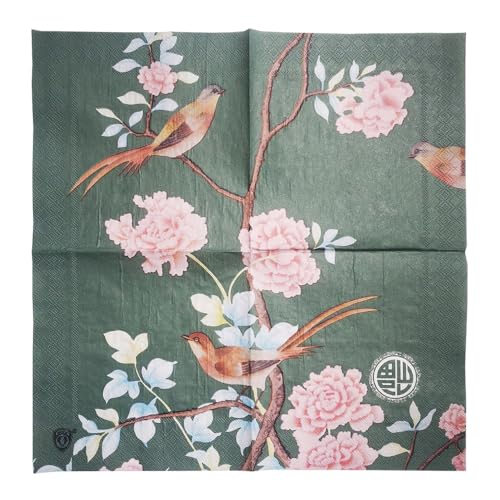 ALINK Vintage Paper Napkins, Bird Design DecoupageLuncheon Tea Party Napkins, 20 Count 2-Ply, 13 x 13 Inch