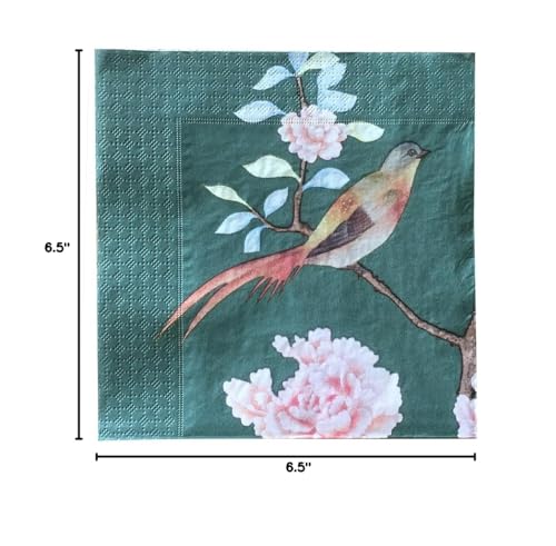 ALINK Vintage Paper Napkins, Bird Design DecoupageLuncheon Tea Party Napkins, 20 Count 2-Ply, 13 x 13 Inch