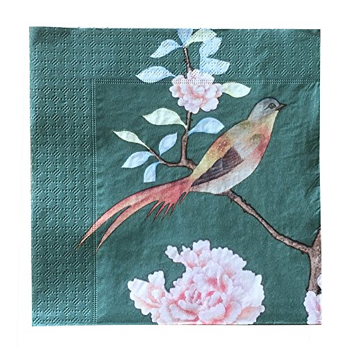 ALINK Vintage Paper Napkins, Bird Design DecoupageLuncheon Tea Party Napkins, 20 Count 2-Ply, 13 x 13 Inch