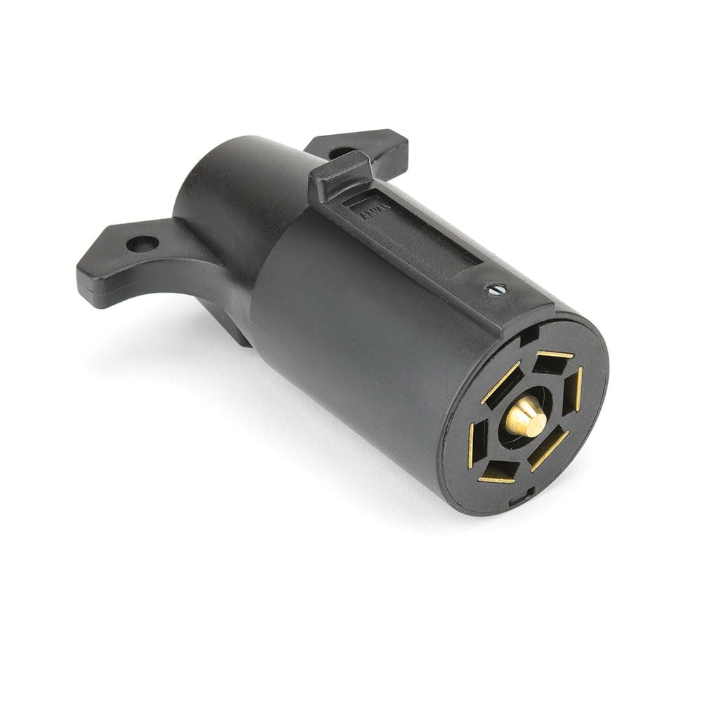 Reese Towpower 74127 Plastic 7-Way Flat Blade Trailer End Connector - Black