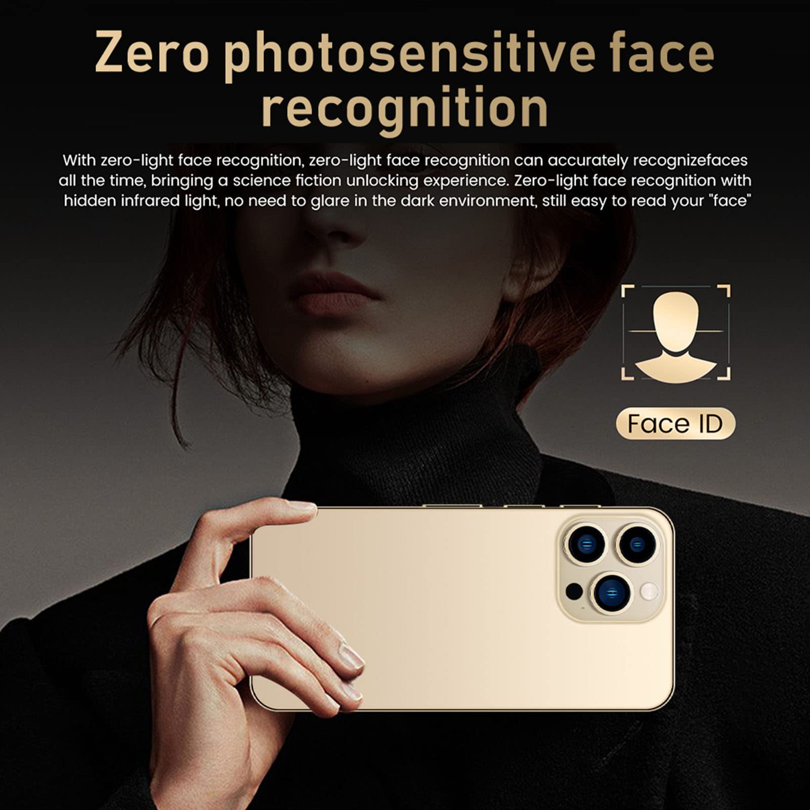 Airshi 4G Mobile Phone, Unlocked Smartphone 5G WiFi Face Recognition 4GB RAM 64GB ROM for Phone Call (US Plug)