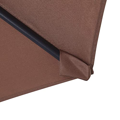 HYD-Parts 11 FT Large Patio Umbrella Waterproof and Sun Shade 360-Degree Outdoor Umbrella with Tilt and Crank (Coffee)