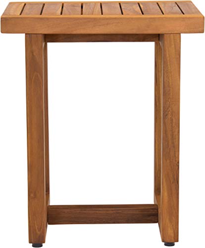 AquaTeak 18" Spa Teak Shower Bench with Elevated Height