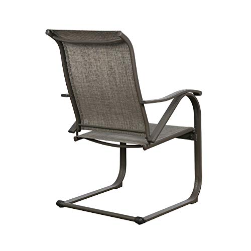 Patio Tree Outdoor Spring Motion Dining Chairs, Patio Bistro Chairs with Textilene Steel Frame, Set of 2