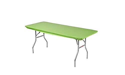 Kwik-Covers 6' Rectangle Plastic Table Covers 30" x 72", Bundle of 5 (Lime Green)