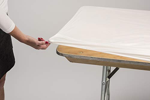 Kwik-Covers 6' Rectangle Plastic Table Covers 30" x 72", Bundle of 5 (Lime Green)