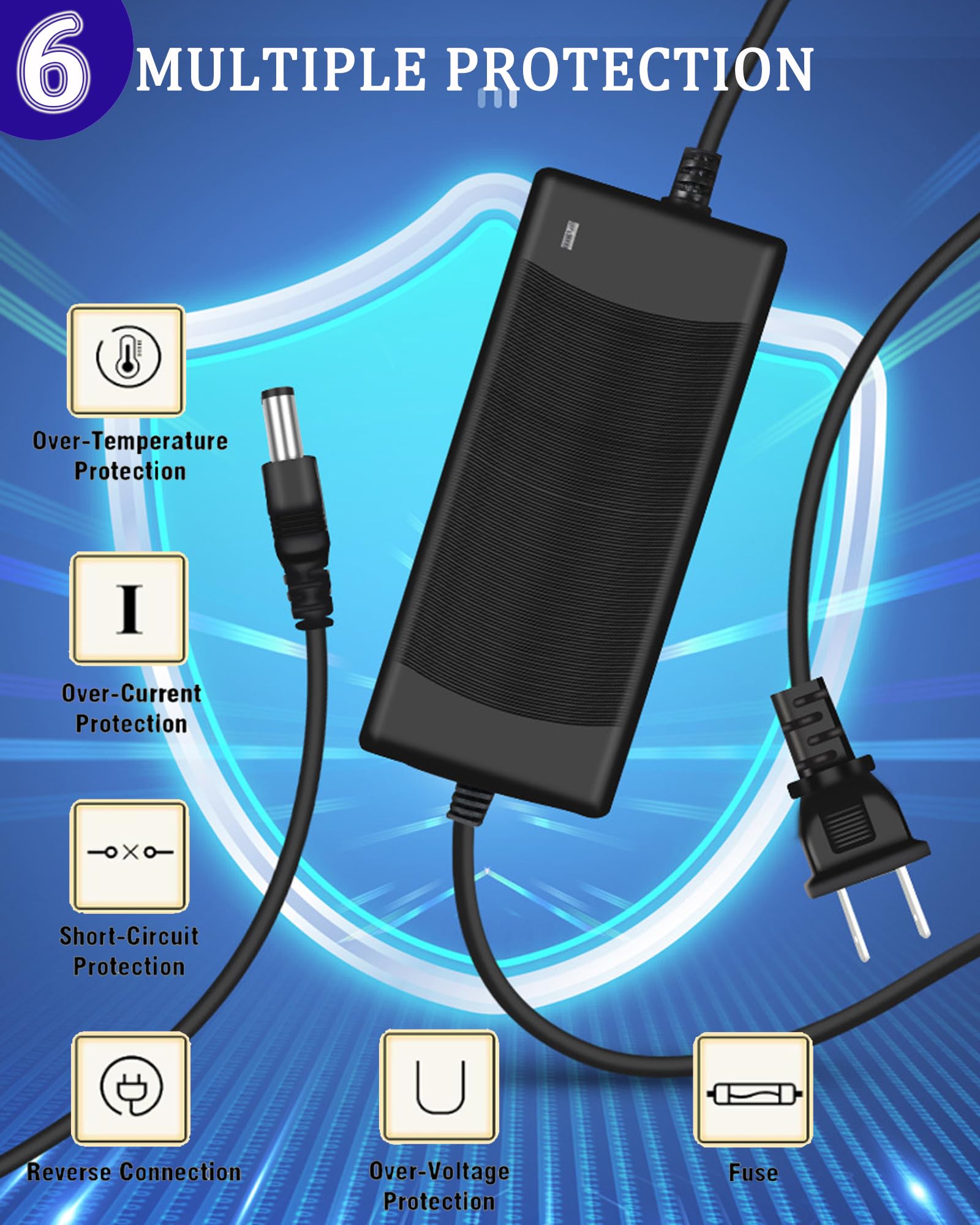 Suptopone 29.4V 2A Fast Battery Charger(3 Plugs), Universal Battery Replacement Charger for 25.2V Li-Batteries